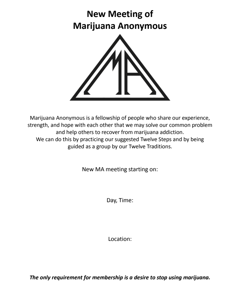 Sample Flyers - Marijuana Anonymous